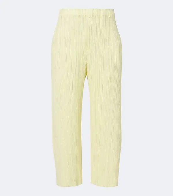 Issey Miyake Pleated Wide-leg Pants - Yellow