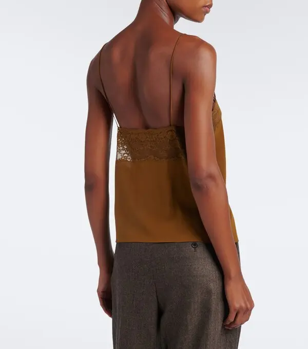 Saint Laurent Lace-trimmed Silk Camisole
