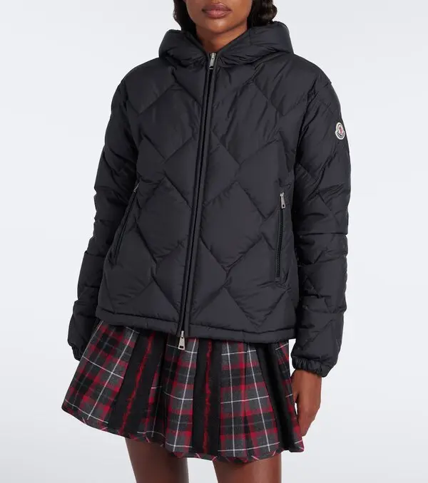 Moncler Arvouinne Hooded Quilted Down Jacket - Black