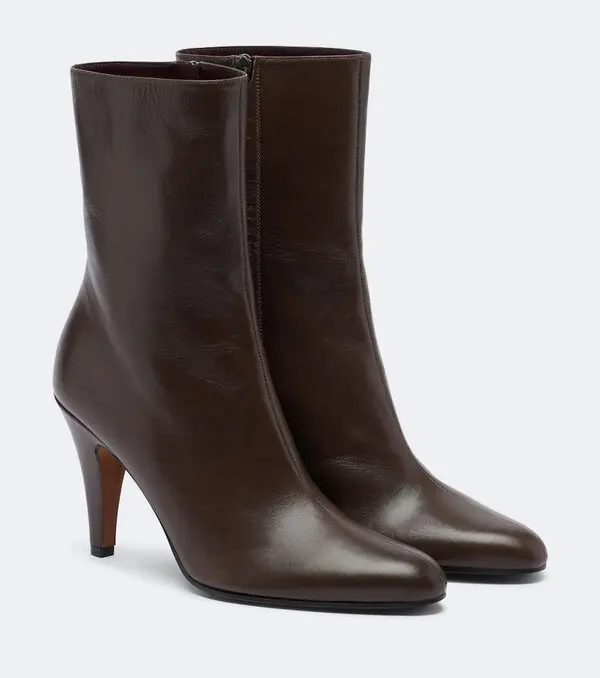THE ROW Ornella Leather Ankle Boots
