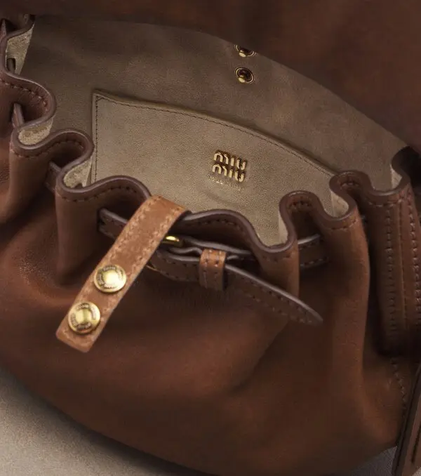Miu Miu Rendez-vous Leather Shoulder Bag - Brown