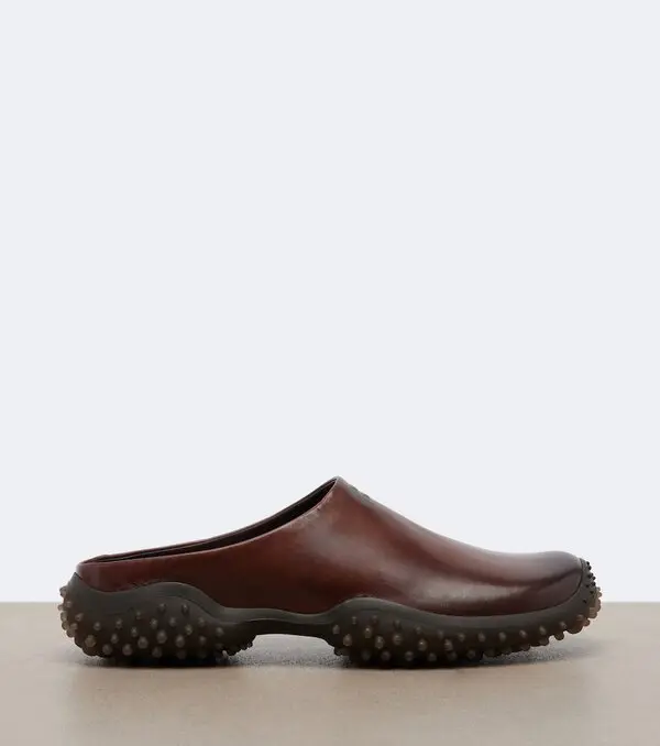 Miu Miu Leather Mules - Brown