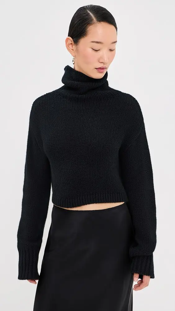 Sablyn Cropped Cashmere Turtleneck Sweater