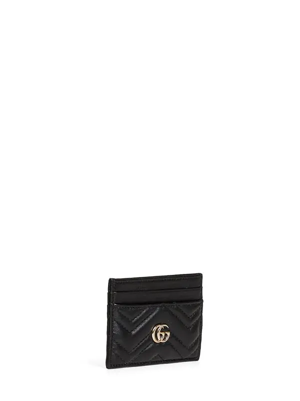Gucci Black Gg Marmont Card Holder - Multicolor