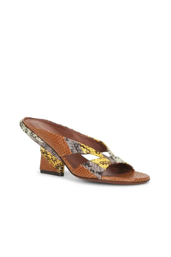 Dries Van Noten Rounded Toe Slide Mule In Yellow