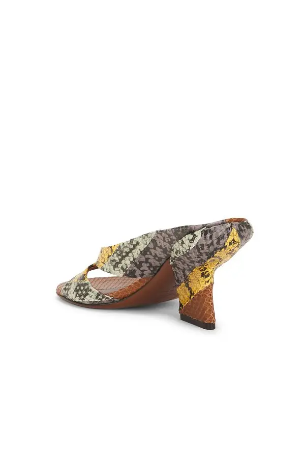 Dries Van Noten Rounded Toe Slide Mule In Yellow