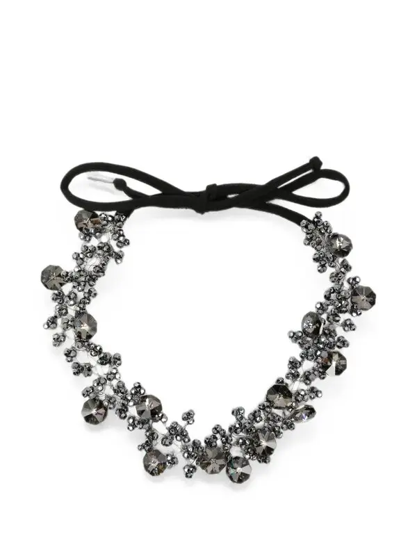 MARIA CALDERARA Necklace Crystal Long "graphite