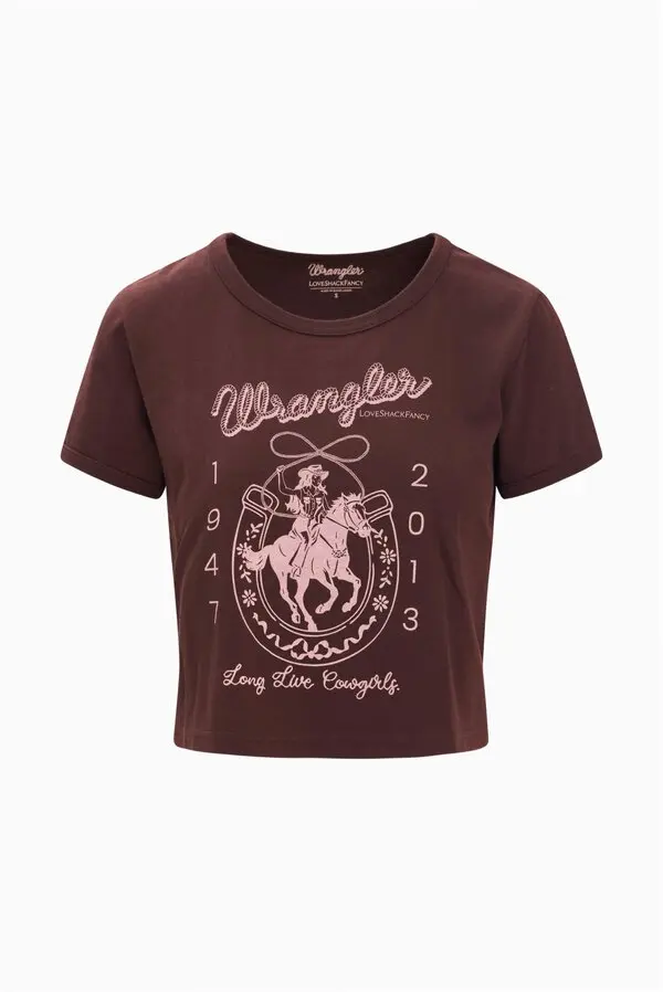 LoveShackFancy Wrangler X Ringer Tee - Brown