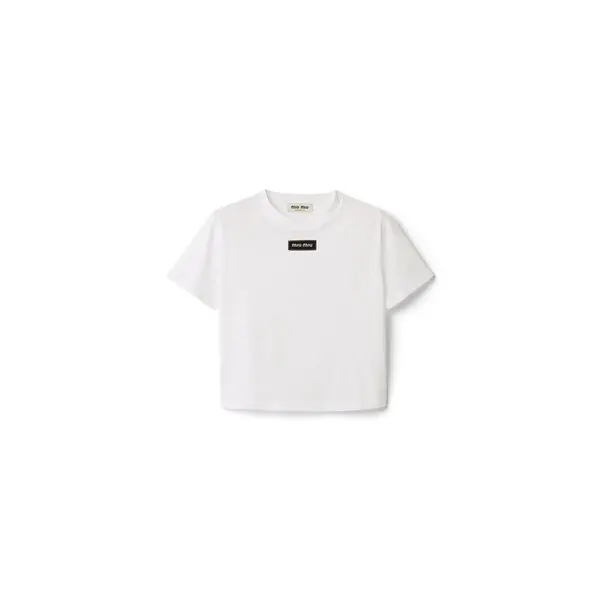Miu Miu Jersey T-shirt With Embroidered Logo