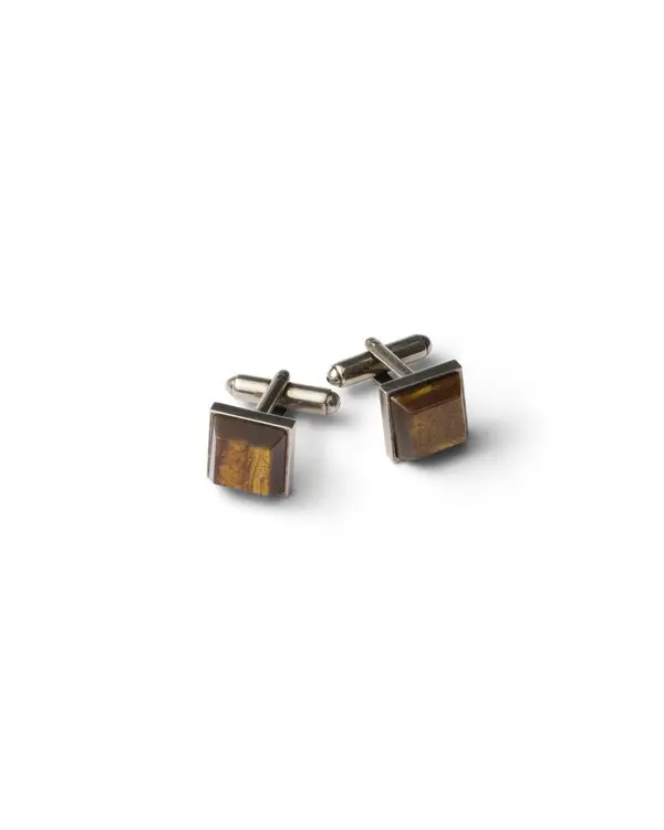 Prada Metal And Semi-precious Stone Cufflinks