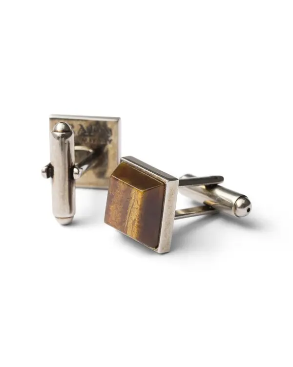Prada Metal And Semi-precious Stone Cufflinks