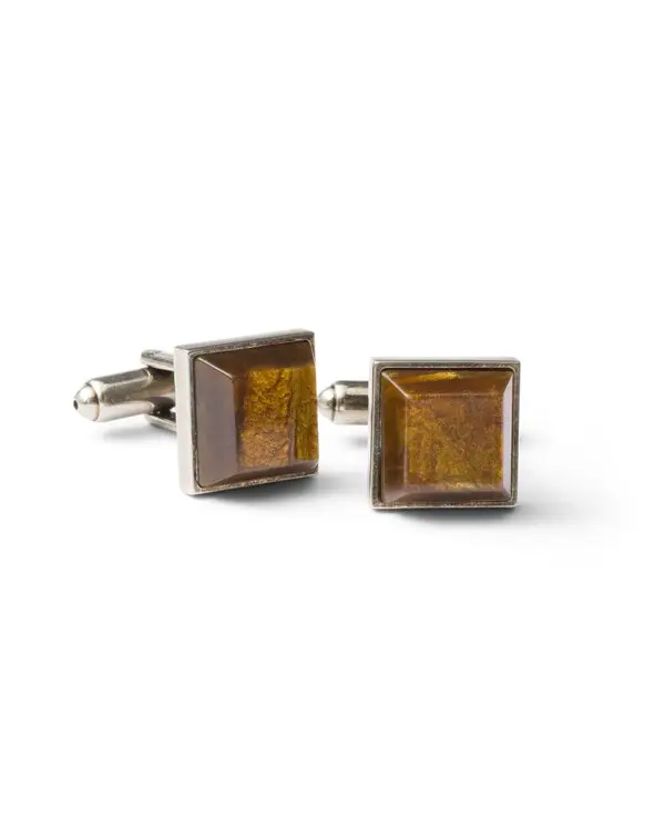 Prada Metal And Semi-precious Stone Cufflinks