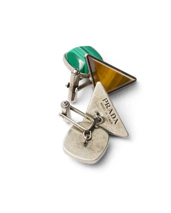 Prada Metal And Semi-precious Stone Cufflinks