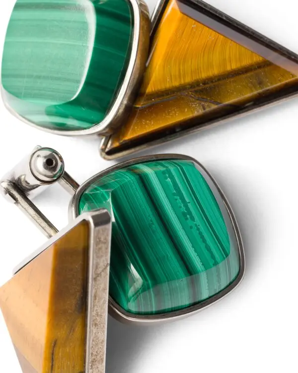 Prada Metal And Semi-precious Stone Cufflinks