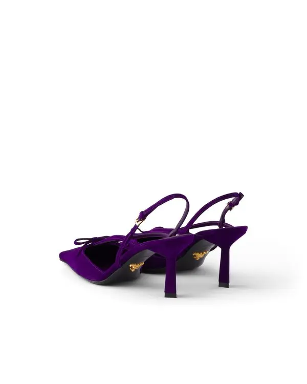 Prada Suede Slingback Pumps - Purple