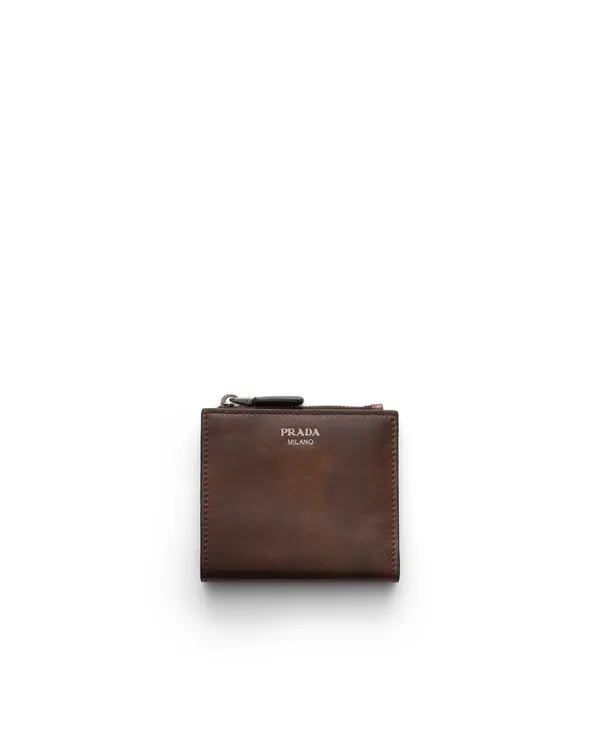Prada Small Leather Wallet - Brown