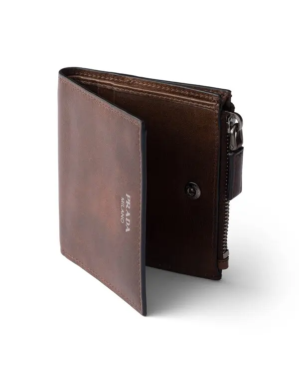 Prada Small Leather Wallet - Brown