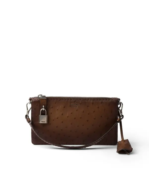 Prada Antiqued Ostrich Leather Mini-bag