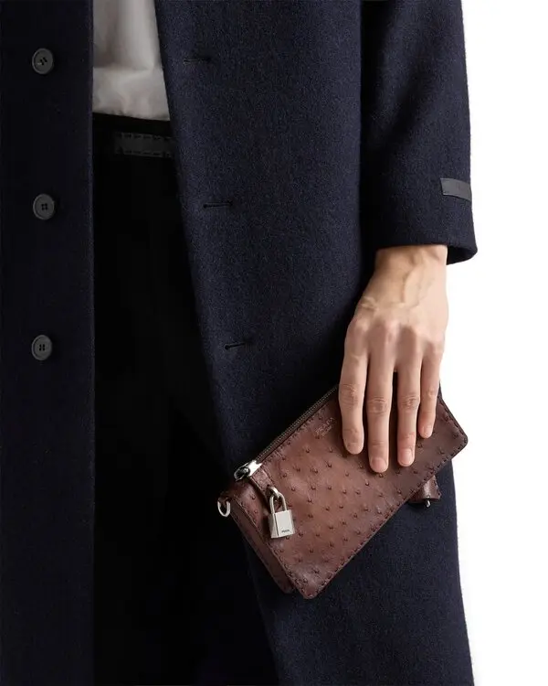 Prada Antiqued Ostrich Leather Mini-bag