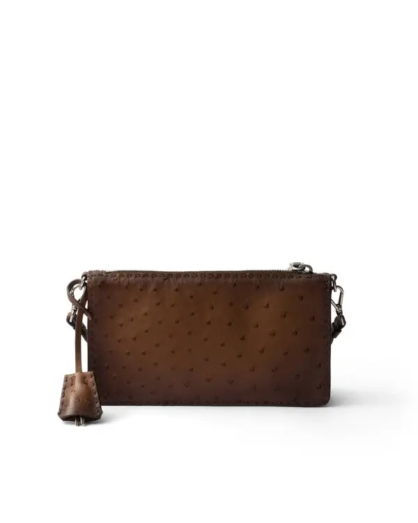 Prada Antiqued Ostrich Leather Mini-bag