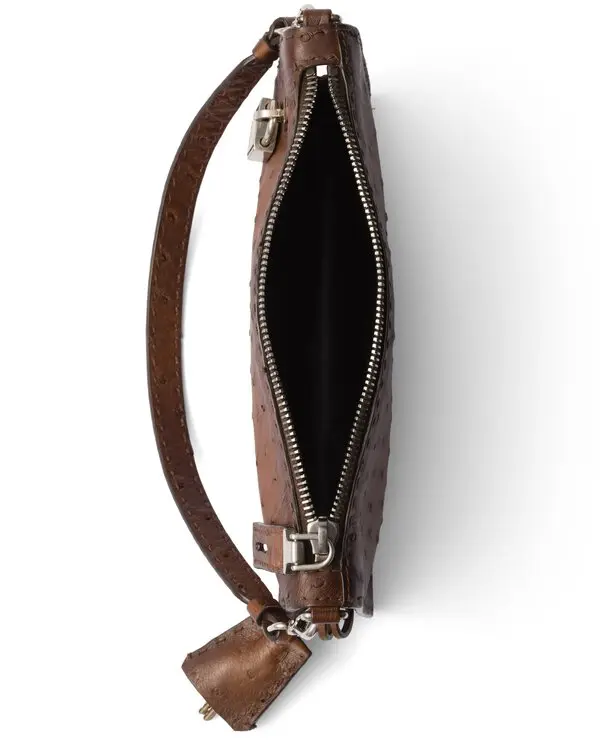 Prada Antiqued Ostrich Leather Mini-bag