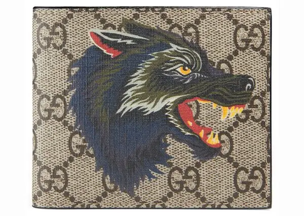 Gucci Bifold Wallet Gg Supreme Wolf