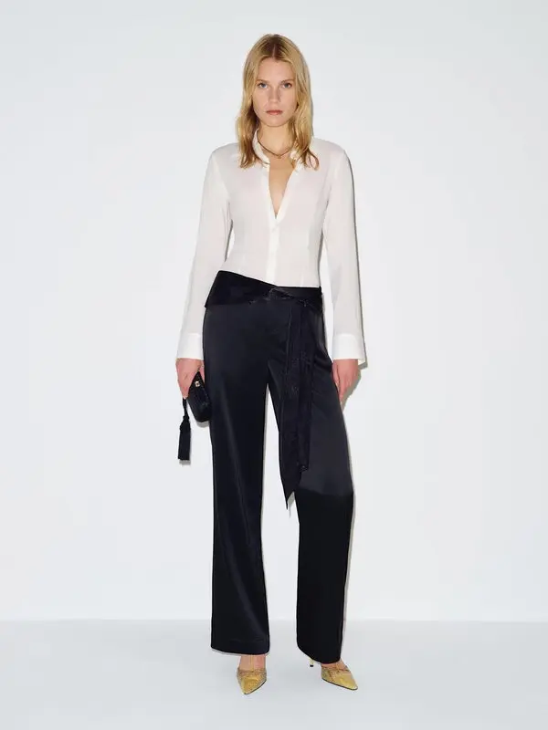 REFORMATION Mina Satin Tie Pant