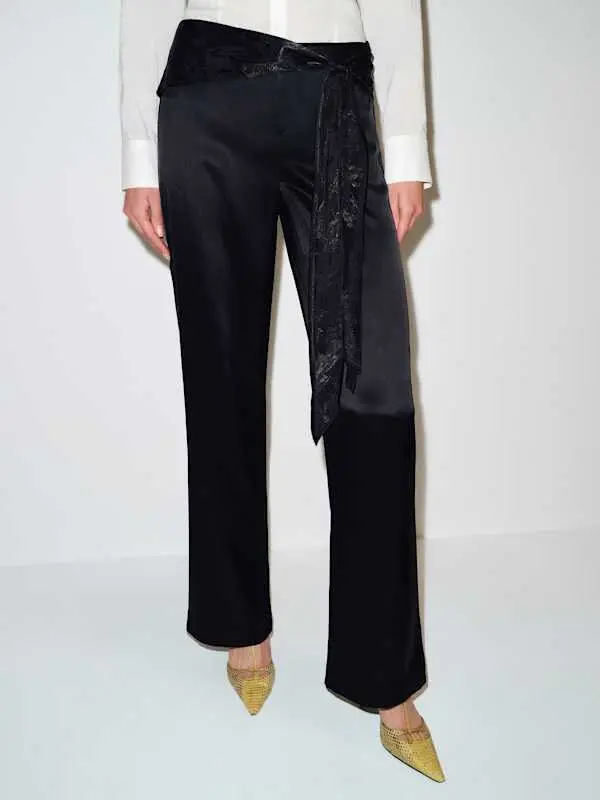 REFORMATION Mina Satin Tie Pant