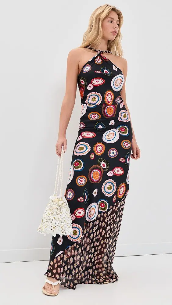 Staud Charli Silk Dress - Millefiori Multi