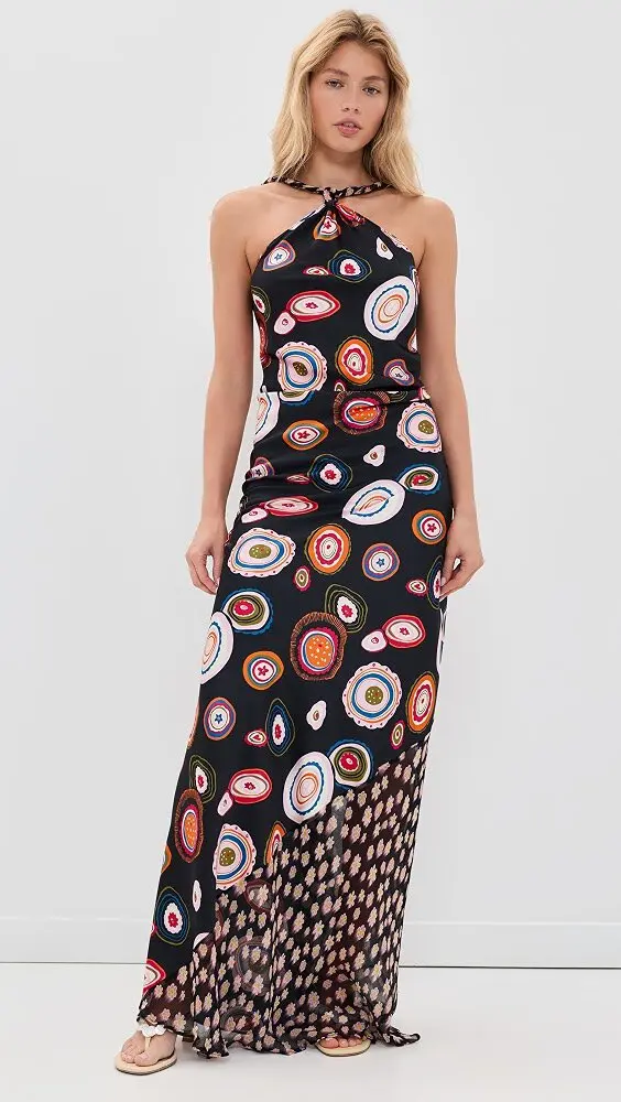 Staud Charli Silk Dress - Millefiori Multi