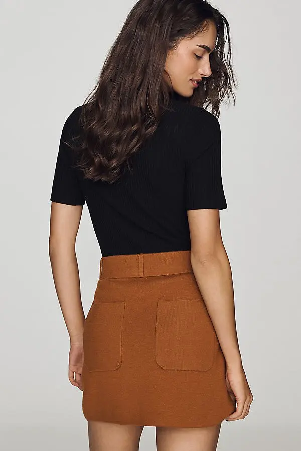 Maeve Colette Knit Mini Skirt - Honey