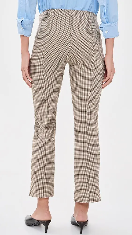 Vince Niki Mid Rise Plaid Crop Flare Trousers