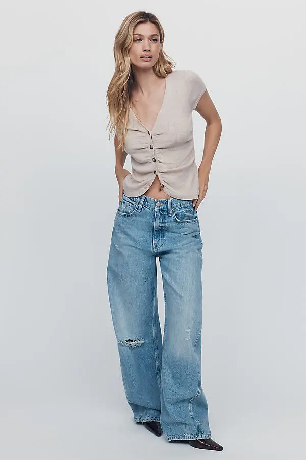 Maeve Ruched Short-sleeve Cardigan