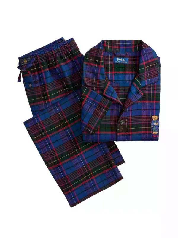 Polo Ralph Lauren Polo Bear Plaid-flannel Pajamas Set