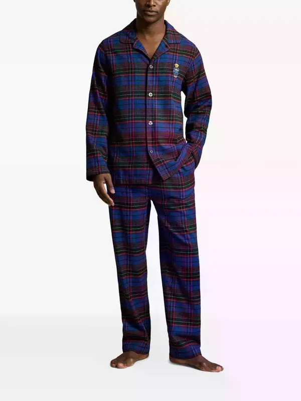 Polo Ralph Lauren Polo Bear Plaid-flannel Pajamas Set