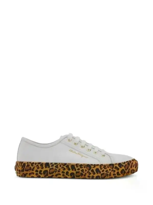 FERRAGAMO Gancini Leopard-print Sneakers