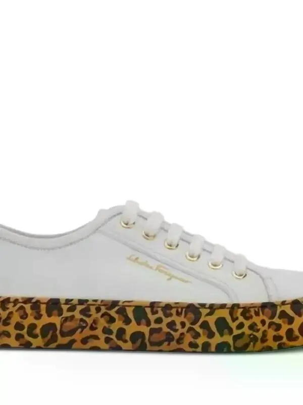 FERRAGAMO Gancini Leopard-print Sneakers