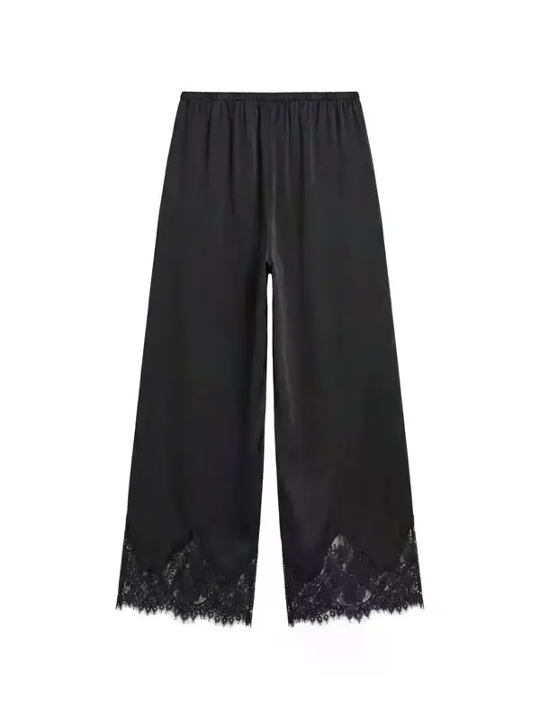 REFORMATION Carolina Lace-trim Silk Trousers