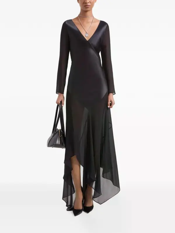 Nina Ricci Asymmetric Long-sleeve Maxi Dress