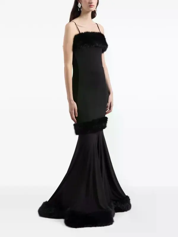 Nina Ricci Faux-fur Trim Maxi Dress