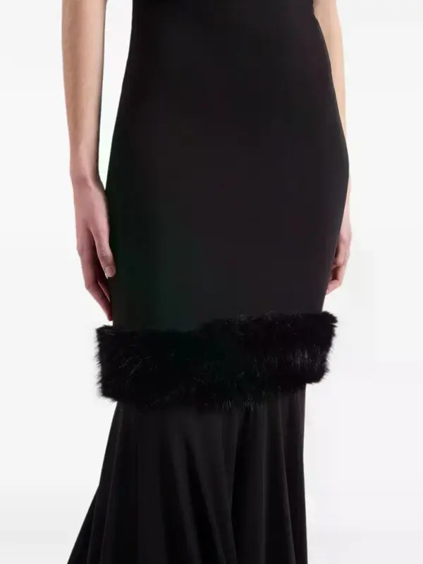 Nina Ricci Faux-fur Trim Maxi Dress