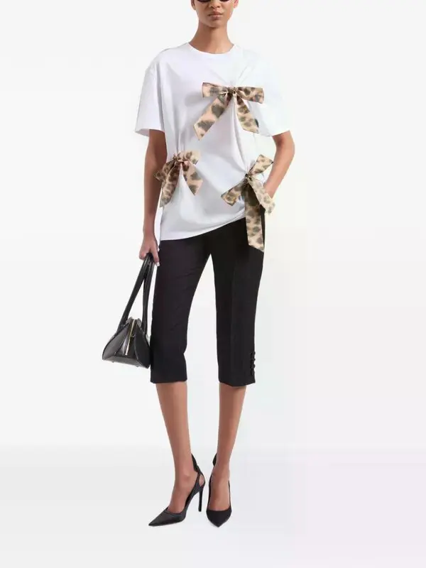 Nina Ricci Leopard-print Bow-detail T-shirt
