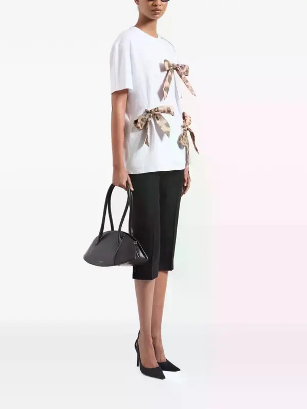 Nina Ricci Leopard-print Bow-detail T-shirt