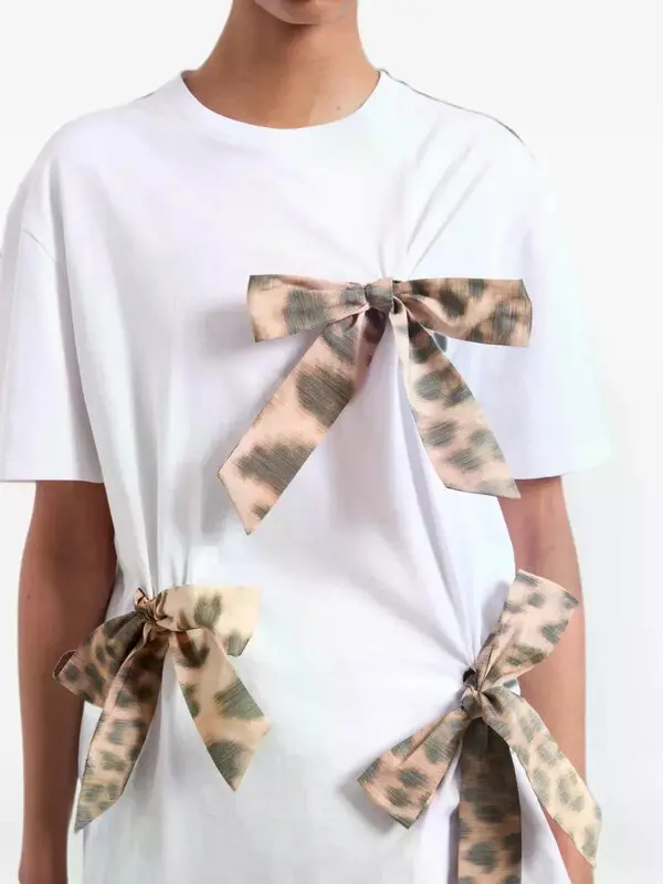 Nina Ricci Leopard-print Bow-detail T-shirt