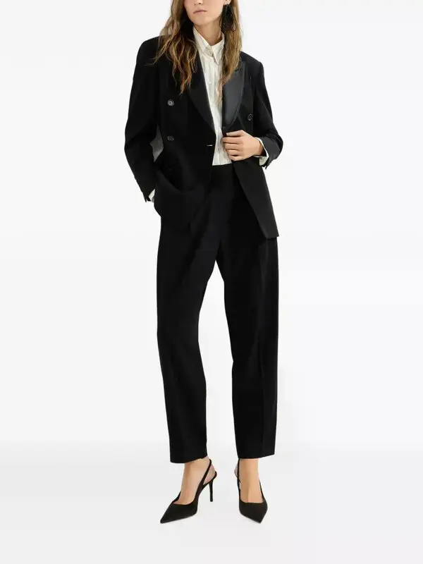 Brunello Cucinelli Viscose And Virgin Wool Tuxedo Trousers