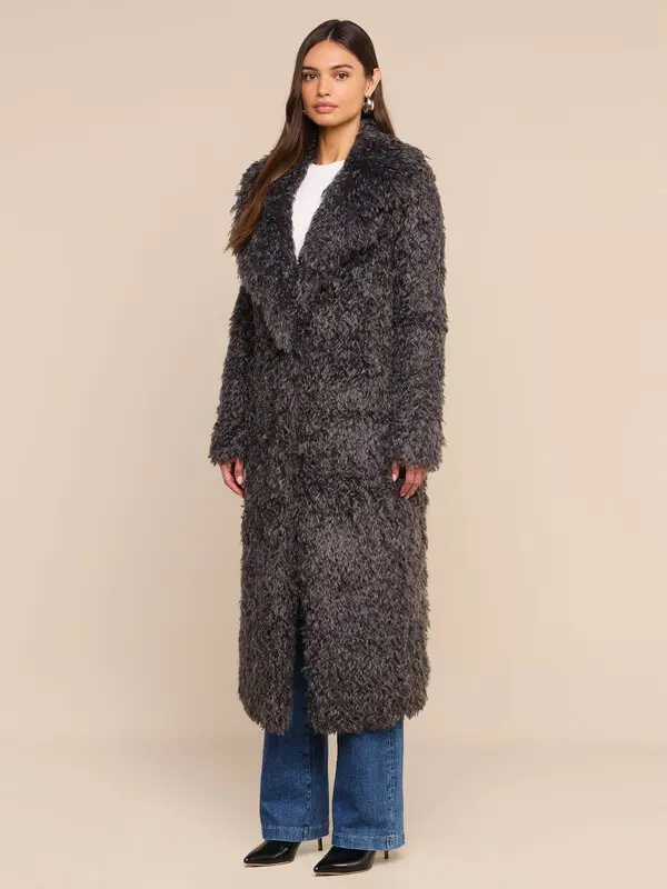 L'Agence Lizbeth Faux Fur Longline Jacket