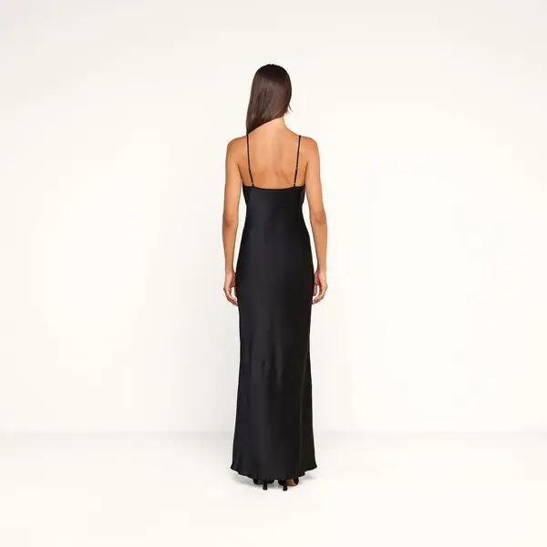 L'Agence Selene Silk Gown - Black