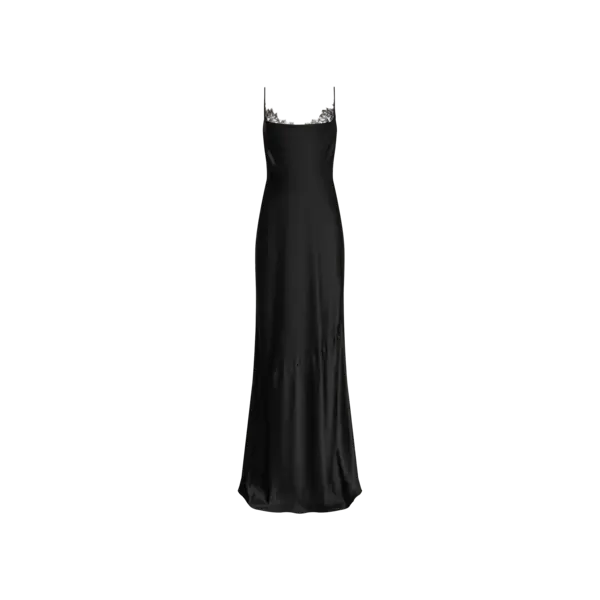 L'Agence Selene Silk Gown - Black