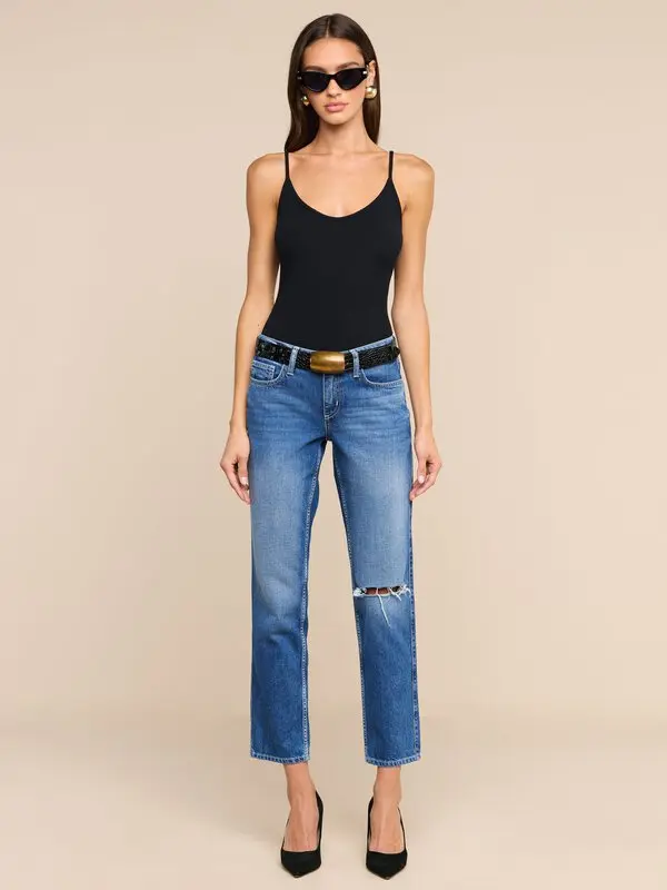 L'Agence Lunara Ribbed Camisole - Black