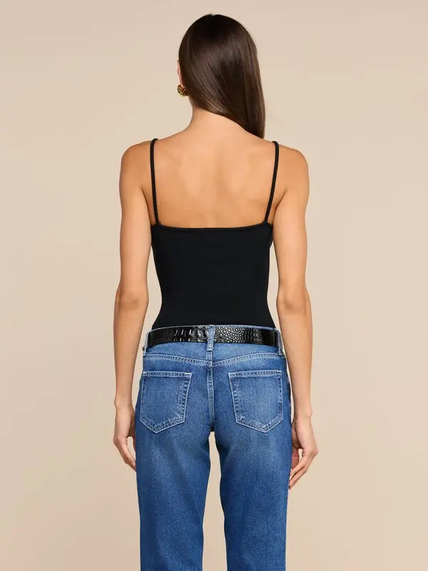 L'Agence Lunara Ribbed Camisole - Black